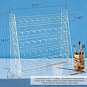 Acrylic Paint Organizer, Paint Rack Stand for 45 Bottles of Paints, Craft Paint Storage, Paint Rack Stand Pigment Organizer Holder Ink Bottle Stands, 2 oz Paint Rack Display Storage Oranizer