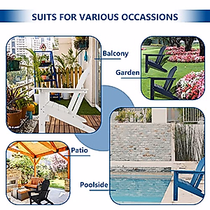 PIZATO Modern Adirondack Chair, HDPE Material Weather Resistant Not Fade & Crack Composite Adirondack Chairs Fire Pit Chairs for Backyard Garden Lawn Porch, White