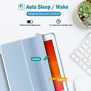 ProCase Smart Case for iPad 9.7 Inch iPad 6th 5th Generation Cases, iPad Air 2, iPad Air Case, Slim Soft TPU Cover Stand Smart Case for iPad 9.7 2018 2017 Model iPad Air 2 Air 1 -SkyBlue