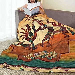 Southwest Native USA Fleece Blanket for Bed Or Sofa All Season Throw Blankets Anti-Pilling Flannel Ultra-Soft 50"X40"