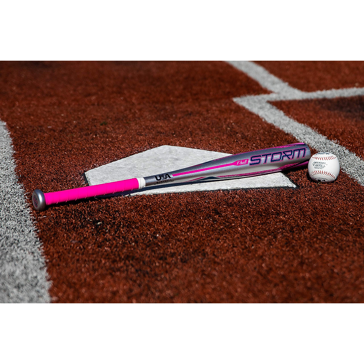 Rawlings | STORM T-Ball Bat | USA Softball & Baseball | -12 Drop | 24" | Silver/Pink