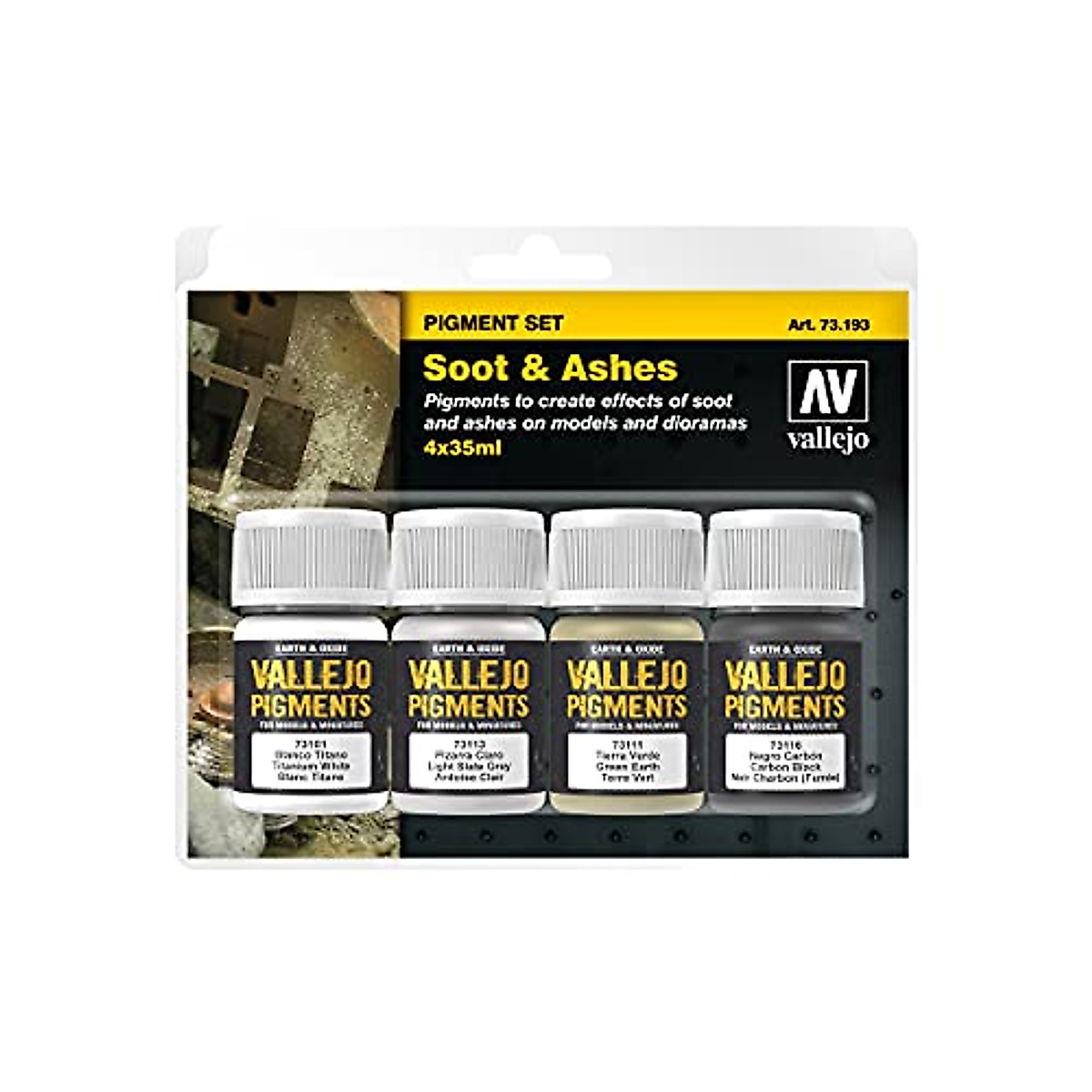 Vallejo Soot & Ashes Pigment Set 4 x 35ml Paint
