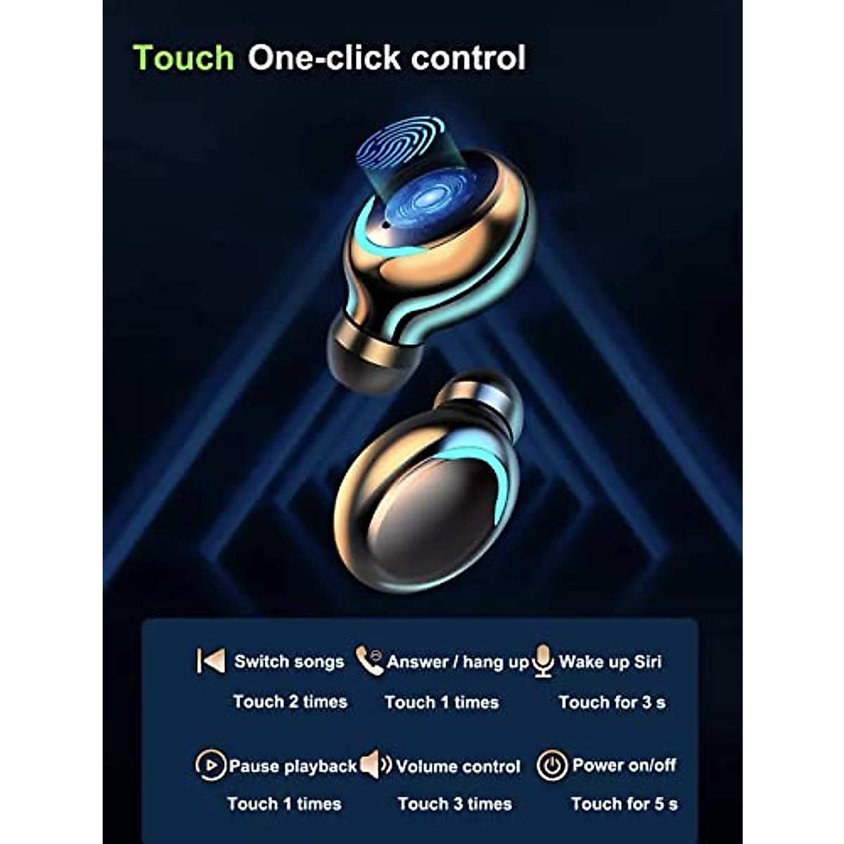 Wireless Stereo Noise Cancelling Bluetooth Waterproof Earbuds with Charging Case