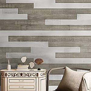 Art3d 10-Sheets Peel and Stick Reclaimed Barn Wood Planks for Wall, White-Washed (16 Sq Ft)