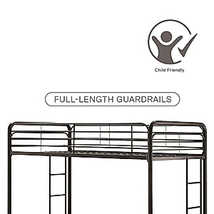 DHP Bonnie Metal Bunk Bed with Storage Drawers, Twin, Black