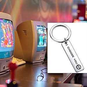 bobauna Retro Controller Keychain I Choose You Video Game Jewelry Game Enthusiast Gift For Gamer (choose you game keychain)