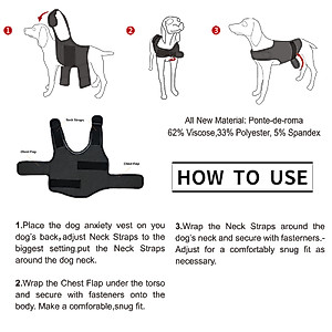 balancepaw Dog Anxiety Vest, Comfort Dog Anxiety Relief Coat, Breathable Dog Calming Vest for Thunderstorm, Travel, Fireworks, Vet Visits（Dog Calming Vest Light Grey Blue M）