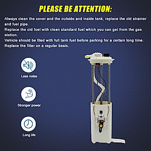 Electric Fuel Pump Assembly for Chevrolet Chevy S10 GMC Sonoma Isuzu Hombre Fits 1997 1998 1999 2000 L4 2.2L Replaces # E3943M