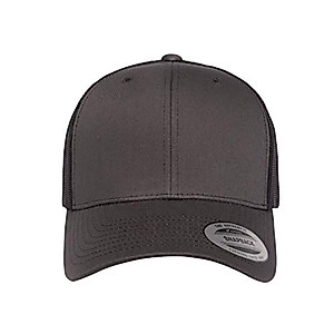 Yupoong YP Classics Retro Trucker Cap, Charcoal/Black, OSFA