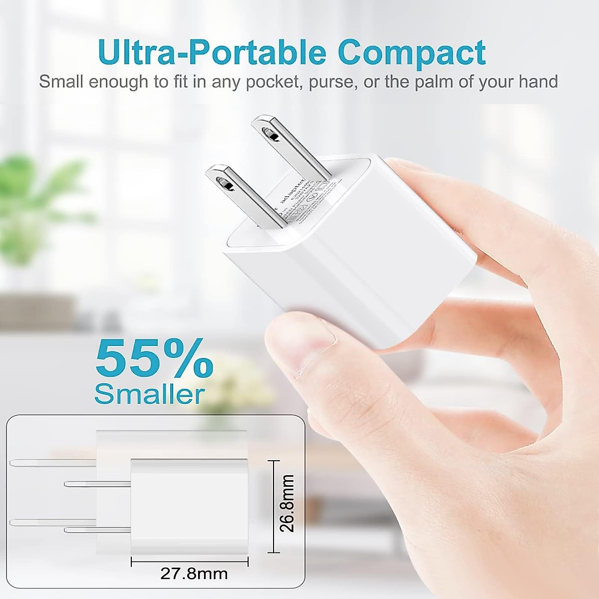 iPhone Charger, 3Pack [MFi Certified] Lightning Cable Quick Fast Charging Cords and 3Pack USB Wall Charger Travel Plug Block Adapter Compatible with iPhone 14/13/12/11 Pro Max/Xs/XR/X/8 Plus and More