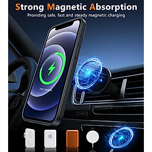 FNTCASE for iPhone 12 Phone Case: for iPhone 12 Pro Magnetic Matte Textured Military Grade Drop Protection Translucent Cell Cover - Slim Durable Shockproof Protective Bumper