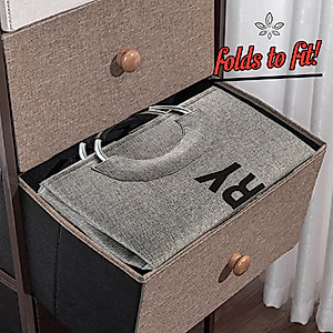 More Décor Grey Foldable Laundry Hamper With Sturdy Handles - Portable Laundry Bag - Material Oxford Cloth - Large Capacity