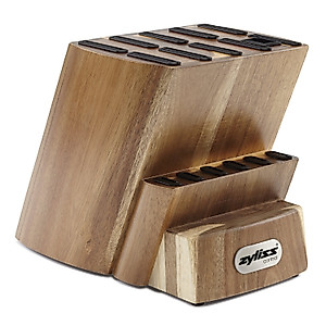 ZYLISS Control Wooden Knife Block - Kitchen Cutlery Storage - Knife Block Without Knives - 16 Slots With Steak Holders
