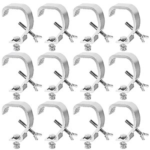 MUKLEI 12 Pack Truss Clamp, Stage Light Clamp, Stage Light Clamp Hook for Dj Lighting Spot Lights Par Lights, Fits for 2-2.16 Inch Od Pipe, 132 Lbs Capacity