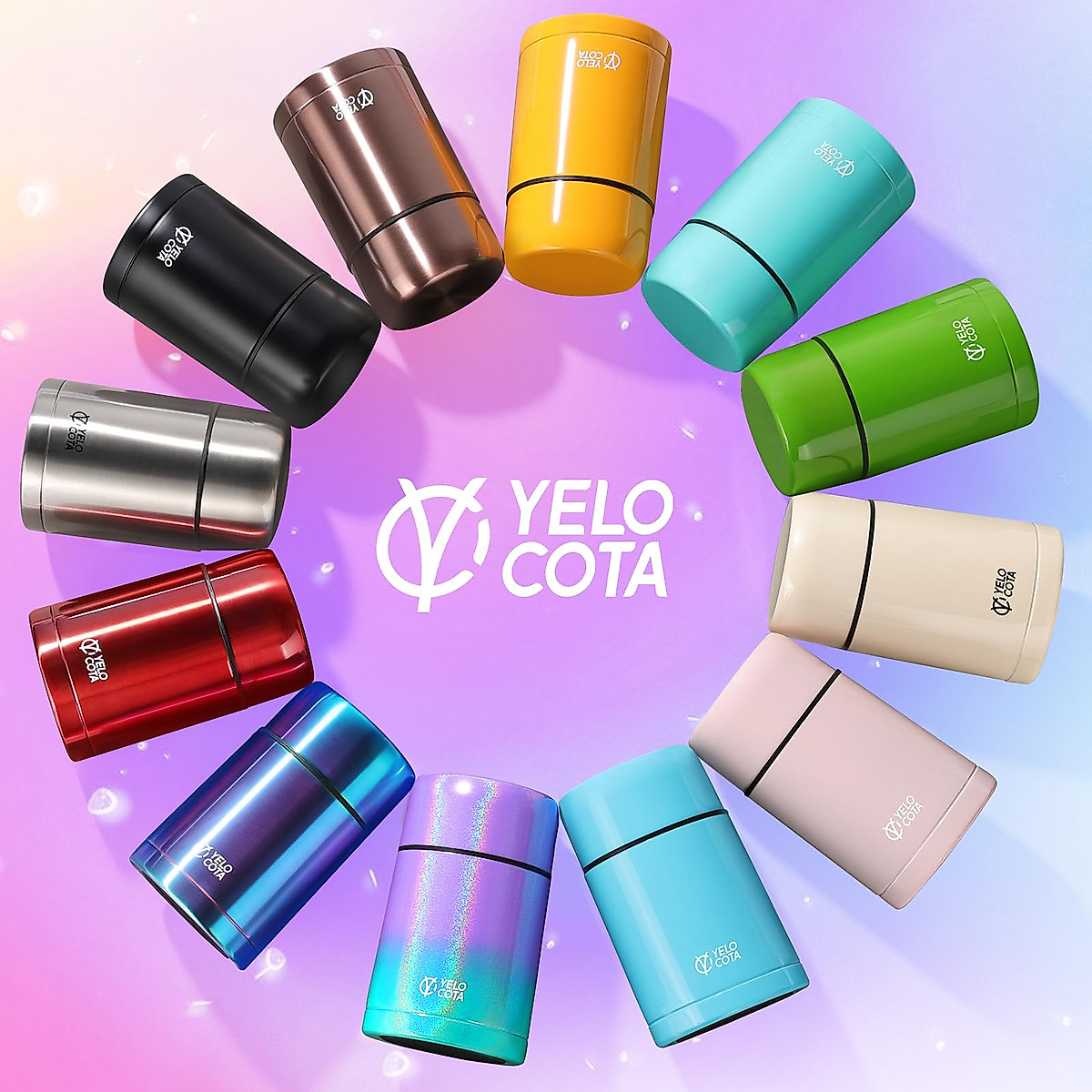 Yelocota Food Jar,27Oz Vacuum Insulated Stainless Steel Lunch Thermos, Leak Proof Wide Mouth Soup Containers,Food Flask for Hot or Cold Food