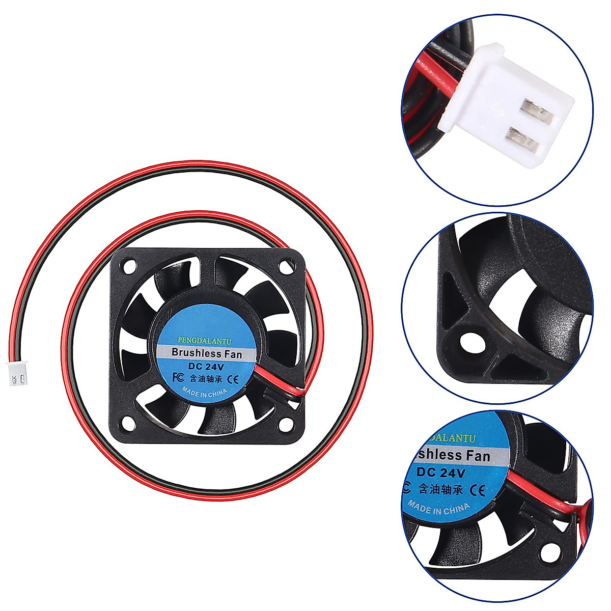 AEDIKO 6pcs 4010 Fan DC 12V 3D Printer Cooling Fan Mini Brushless Fan 40x40x10mm with 2 Pin Terminal for 3D Printer, DVR and Other Small Appliances Series Repair