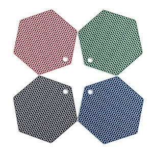 4 Packed Colorful Silicone Trivet Mats - DIY Different Size Dish Drying Mat, Hot Pot Holder for Pots & Pans, Non-Slip & Heat Resistant Kitchen Hot Pads for Countertops & Table, Assorted 4 colors