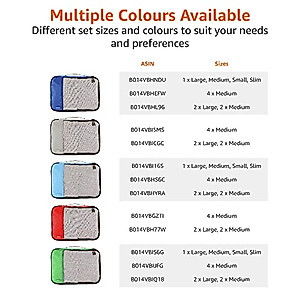 Amazon Basics 4 Piece Packing Travel Organizer Cubes Set - Medium, Green