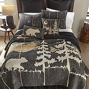 Donna Sharp Throw Pillow - Moonlit Bear Lodge Decorative Throw Pillow with Bear Pattern - Rectangular