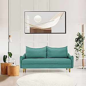 Hdxdkog Loveseat Sofa, 67'' Mid Century Modern Small Love Seat for Small Space, Upholstered 2 Seater Sofa Comfy Couch Furniture for Living Room, Bedroom Apartment (Light Green)