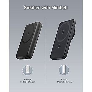 Anker 622 Magnetic Battery (MagGo with PopSockets Grip), 5,000mAh Wireless Portable Charger with Swappable PopGrip and Stand, USB-C for iPhone 14/13/12 Series (Black)