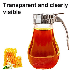 6 Oz. (Ounce) Glass Bulb Jar Syrup Dispenser, Sugar Dispenser, Retracting Spout, Dispensing Thumb-Lever, Pancake House Style (2)