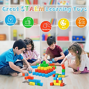 Asago Magnetic Blocks, 1.34 inch Large Magnetic Building Blocks, 3D Magnetic Cubes for Toddlers, Preschool Educational Construction Kit, Sensory Montessori Toys Kids Blocks for Boys Girls Toddlers