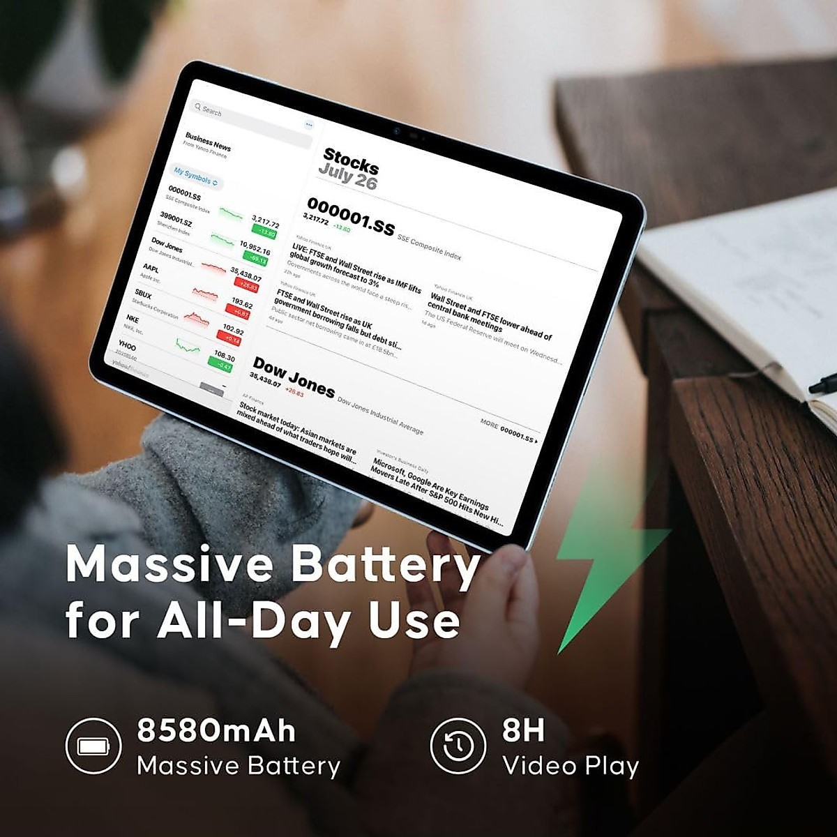 DOOGEE T30 PRO Tablet,11'' 2.5K Android 13 Tablets, 15GB+256GB Octa-Core Gaming Tablet, 8580mAh, Hi-Res Quad Speakers, 20MP Camera, Helio G99, TÜV Low Bluelight, Split Screen - Bluetooth & Wi-Fi-Blue