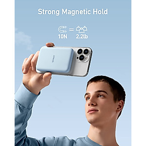 Anker Magnetic Portable Charger, 5,000mAh Wireless Portable Charger with USB-C Cable, Battery Pack Only Compatible with iPhone 15/15 Plus/15 Pro/15 Pro Max, iPhone 14/13/12 Series and more