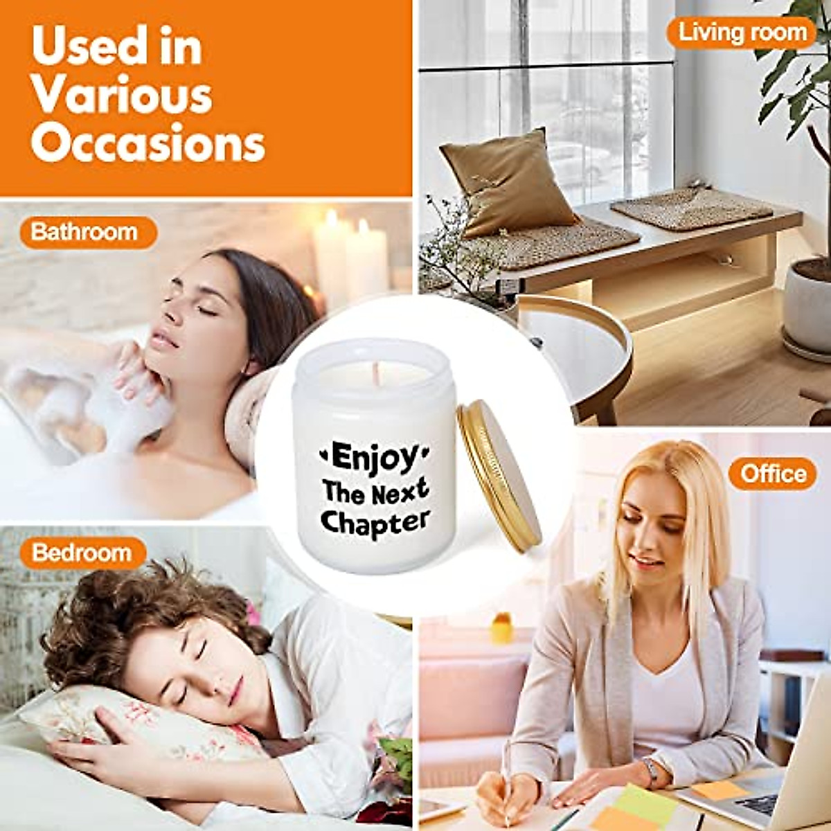 Farewell Gifts for Coworkers Leaving Gifts for Women Retirement Gifts for Women Men, New Job Gifts, Housewarming Gifts - Enjoy Lavender Scented Candles (White)