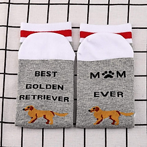 MBMSO 2 Pairs Best Golden Retriever Mom Ever Socks Golden Retriever Mom Gifts Dog Lover Gifts (2 Pairs Golden Retriever Mom Socks)
