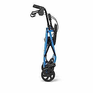 Medline Standard Steel Folding Rollator Adult Walker with 8" Wheels, Supports up to 350 lbs, Light Blue