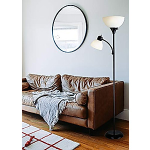 Newhouse Lighting NHFL-WI-BK Torchiere William 71 inch Modern Standing Daughter Floor Lamp, Perfect Light for Bedrooms, Living Room, Office, Reading, Mother-Son Black