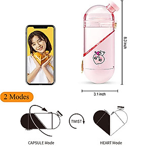 NONOO Kawaii Heart Shaped Water Bottle with Storage Cute Heart Water Bottle with Strap Chritmas Gifts for Women /Teen Girls / Sister (Pink)