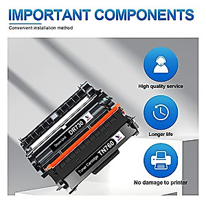 MOLIMER Compatible TN-760 TN760 TN 760 Toner and DR730 DR 730 DR-730 Drum Unit for Brother DCP-L2550DW MFC-L2710DW L2750DW L2750DWXL HL-L2350DW L2395DW Printer (1 Pack Toner, 1 Pack Drum)