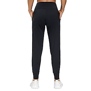 THE GYM PEOPLE Womens Joggers Pants with Pockets Athletic Leggings Tapered Lounge Pants for Workout, Yoga, Running, Training (Large, Black)
