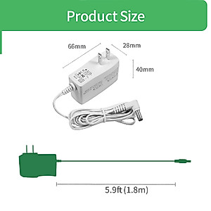 Secckuty DC 24V 500mA 0.5A Power Supply Adapter for Room Humidifier and Oil Diffuser, Replacement Power Adatper for Air purifiers,5.5 * 2.1mm Tip 5.9FT/1.8M Power Cord,UL Listed