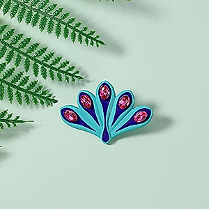 Cute Peacock Ladybug Big Pin Metal Blue Enamel Gem Brooches Girl Costume Cartoon Punk Jewelry Lapel Pin