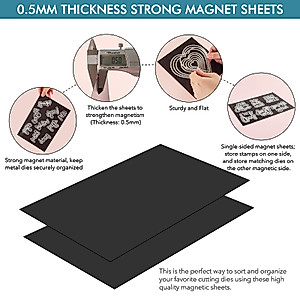 Briartw 3 Pcs A4 0.5mm Thick Single Sided Strong Magnetic Sheets Flexible Rubber Sheets for Metal Dies Storage and Organize Scrapbooking Tool Craft Supplies Rubber Magnetic Sheets Set