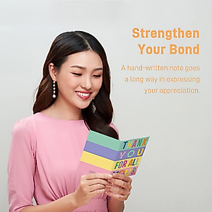 S&O Fun Thank You Cards with Envelopes - Assorted Thank You Cards to Express Gratitude - Thank You Notes with Envelopes Set of 24 - Gratitude Note Cards with Envelopes in Pop Colors to Mix & Match