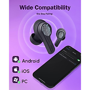 autrebits Wireless Earbuds iOS/Android, Earbuds 26H Playback Bluetooth 5.2 Headphones in Ear Lightweight with Powerful Sound Charging-case Eartips IPX4 Waterproof for Workout Relaxing, Black