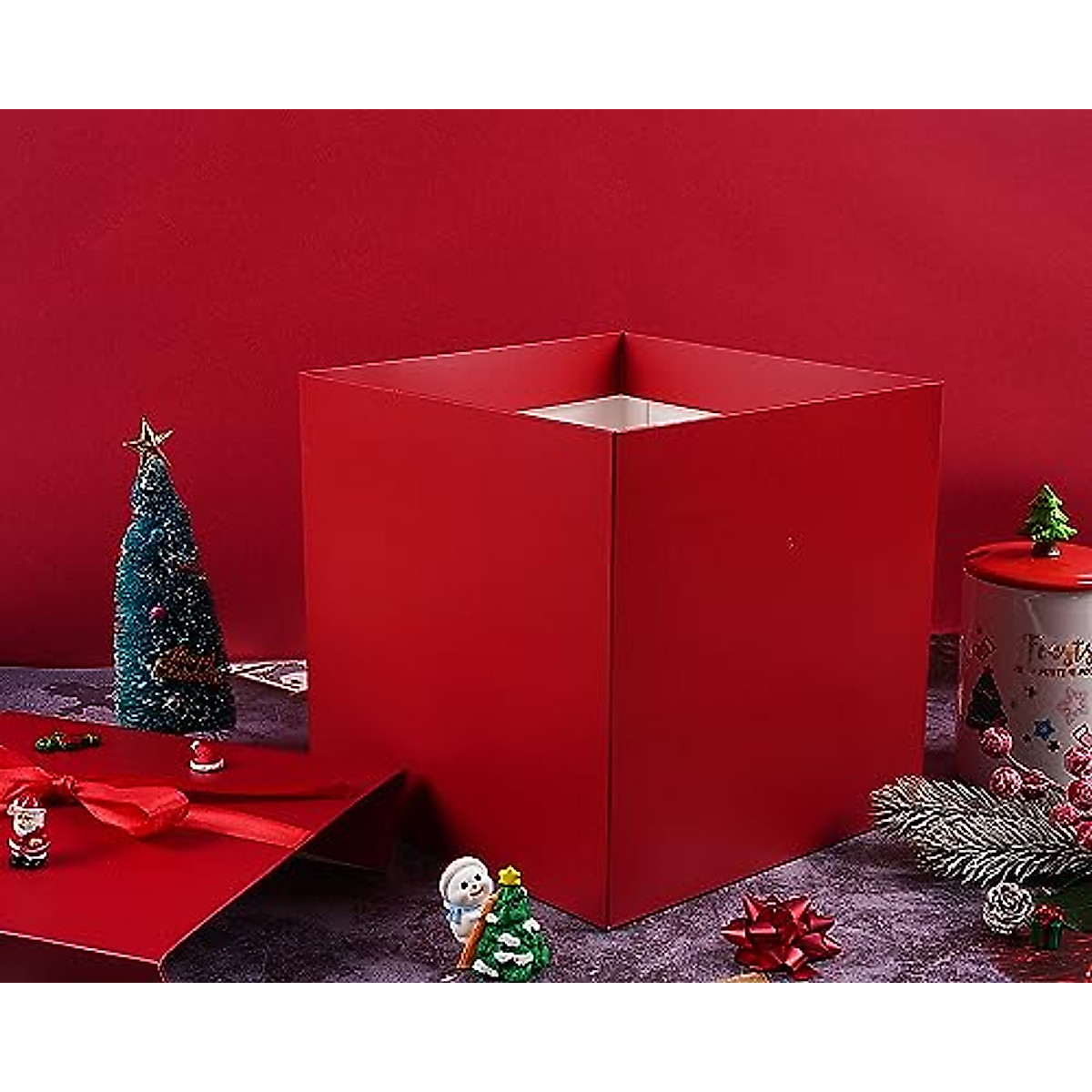 Elephant-package Medium Gift Box with Lids, Ribbon and Paper Filler, for Birthdays, Christmas, Valentine's Day， Present Packing - Collapsible, 8.7", 1 Pack, Red