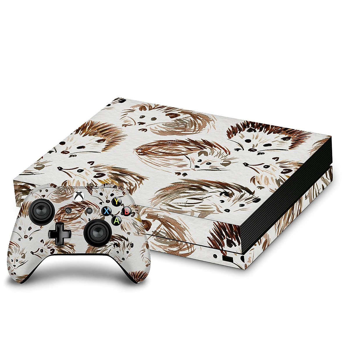 Head Case Designs Officially Licensed Cat Coquillette Hedgehogs Art Mix Vinyl Sticker Gaming Skin Decal Cover Compatible With Xbox One X Console and Controller Bundle