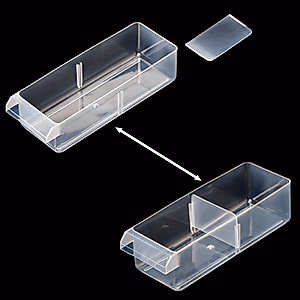 EZOWare Art Craft Storage Organizer Box, 24 Pull-Out Drawer Stackable Clear Plastic Divided Adjustable Container Bins for Small Parts, Scrapbook, Hobby, Sewing Supplies, Jewelry - White/Gray