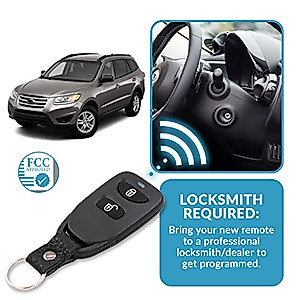 Keyless2Go Replacement for 3 Button Remote Key Fob Hyundai PINHA-T038 95411-0W100