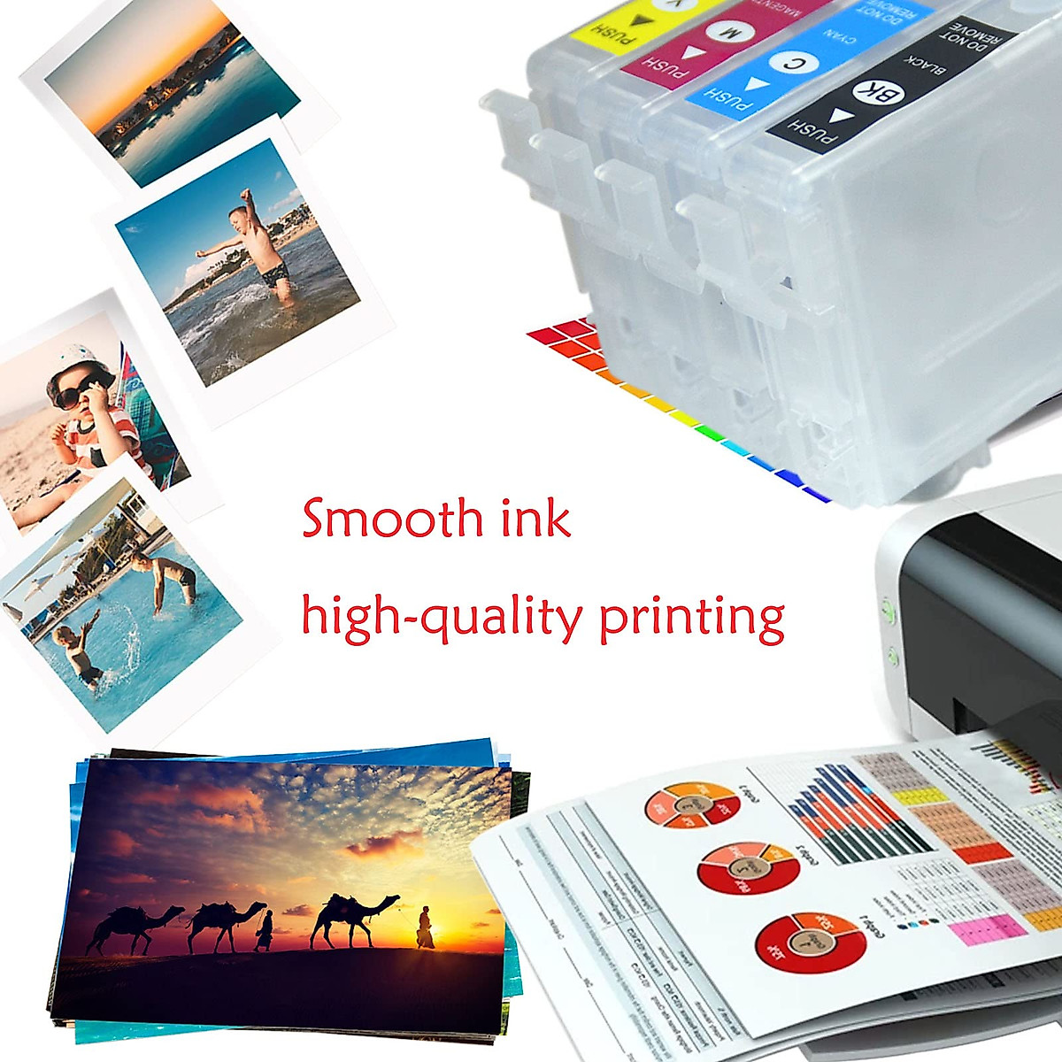 212XL No Chip Replacement Refillable Ink Cartridges Sublimation Ink Cartridges Without Chip & Ink for WF-2850 XP-4100 XP-2100 Empty Ink Cartridges for XP434 XP430 XP440 XP446 WF-2810 WF-2830 Printer