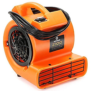 Dryser Mini Air Mover Carpet Dryer 1/12 HP Industrial Floor Fan - Orange Carpet Drying Fan Floor Blower