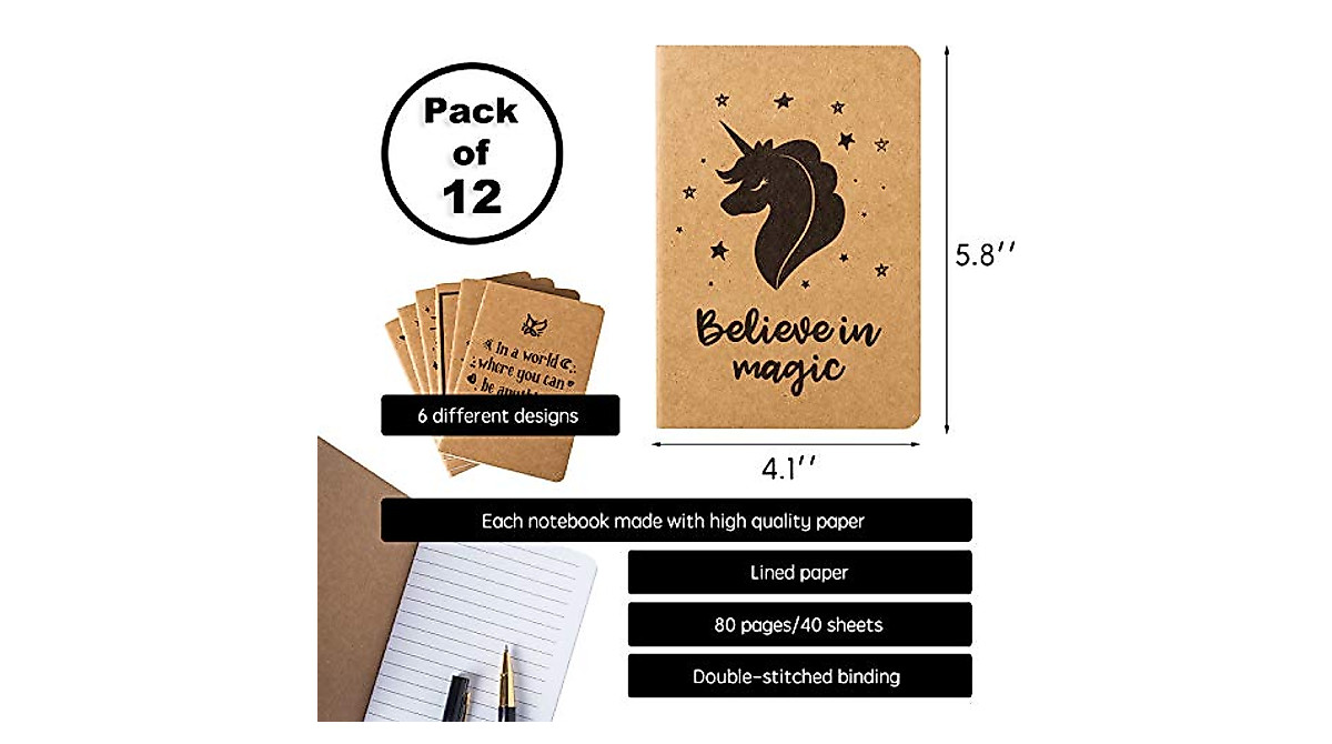 Cute Small Notebooks - 12 Pack of Joyful Designs