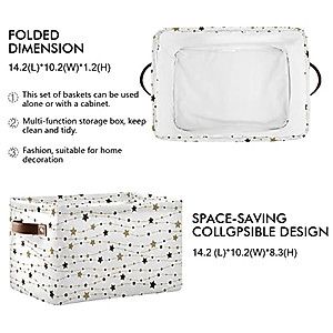 xigua Cute Holiday Stars Square Storage Basket,Collapsible Sturdy Fabric Storage Basket Cube W/Handles for Clothes Toy Closet(1 pcs)