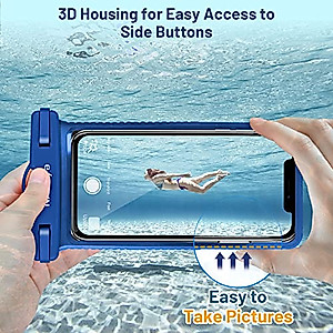 Niveaya 3D Waterproof Phone Case, IPX8 Shockproof Waterproof Phone Pouch Dry Bag for iPhone 14 13 12 11 Pro Max SE 2020 XS Max XR X 8 7 6s Plus S10 S9 S20 S21 Note 20/10. Dark Blue